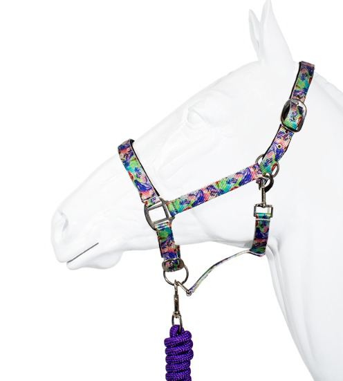 EquiStyle Horse Print Halter with Lead – Tackshop